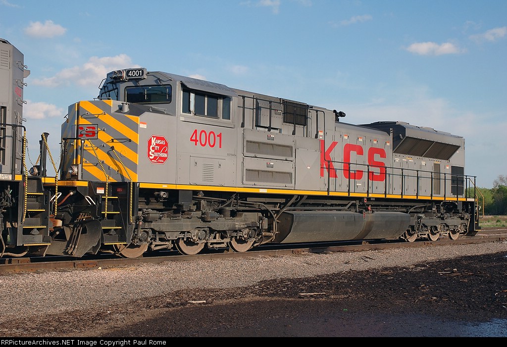KCS 4001, SD70ACe, awaits the crew at the BNSF Yard